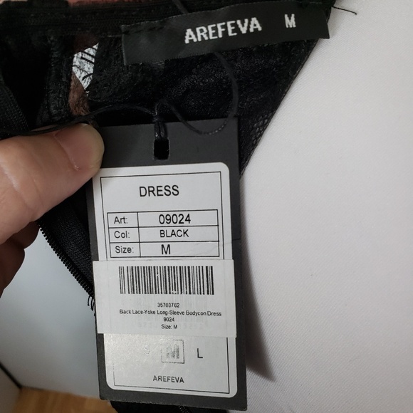 Arefeva | Dresses | New Arefeva Black Lace Bodycon Long Sleeve Dress ...
